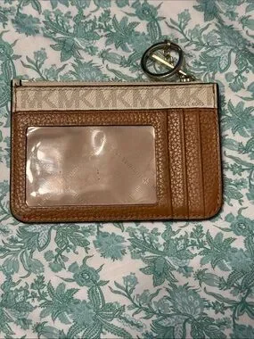 Michael Kors | Bags | Michael Kors Beige And Brown Signature Mk Zip ...
